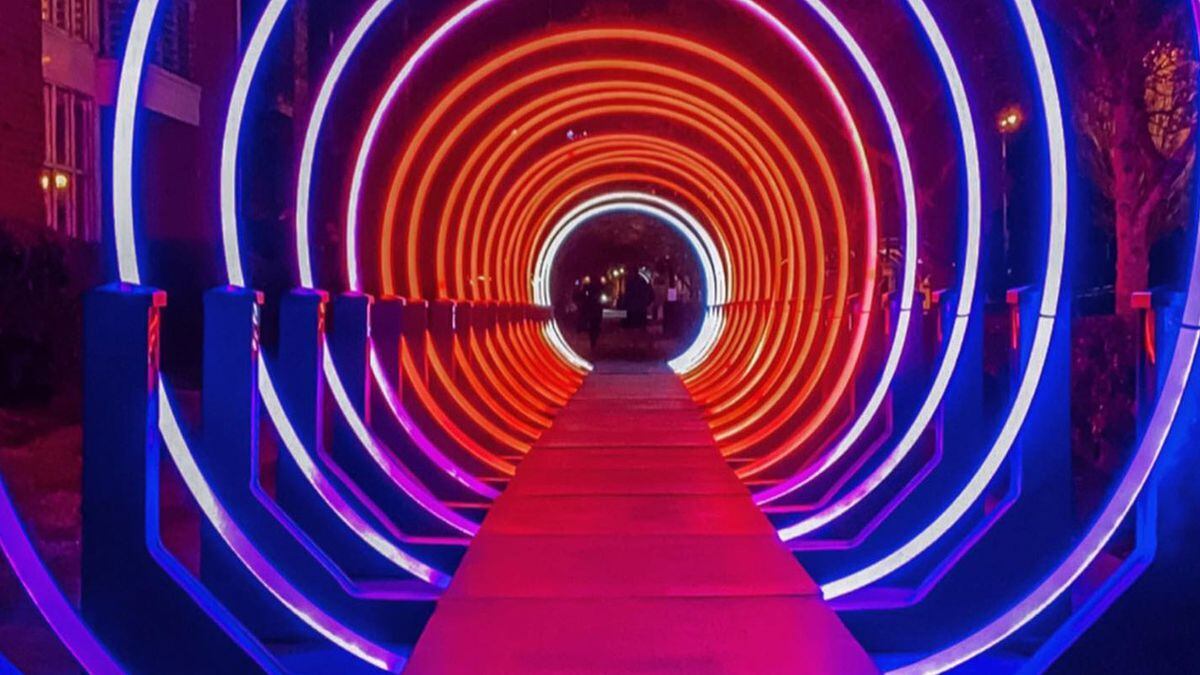 Interactive light display illuminates South End